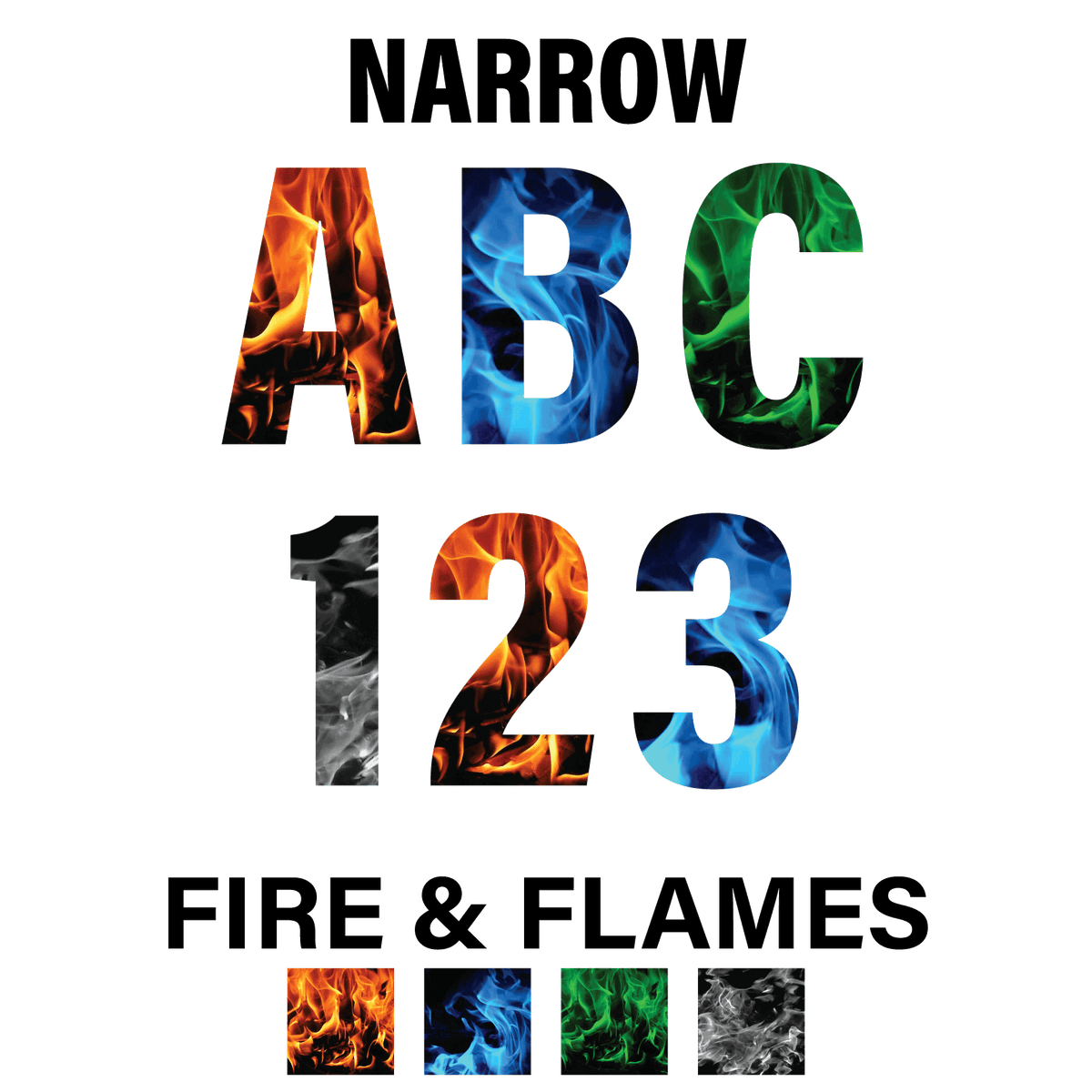 Reflective Fire & Flame Letters and Numbers Decals – Fire Safety Decals