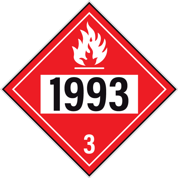 Hazmat UN 1993 Class 3 Flammable Liquid Reflective Decals – Fire Safety ...