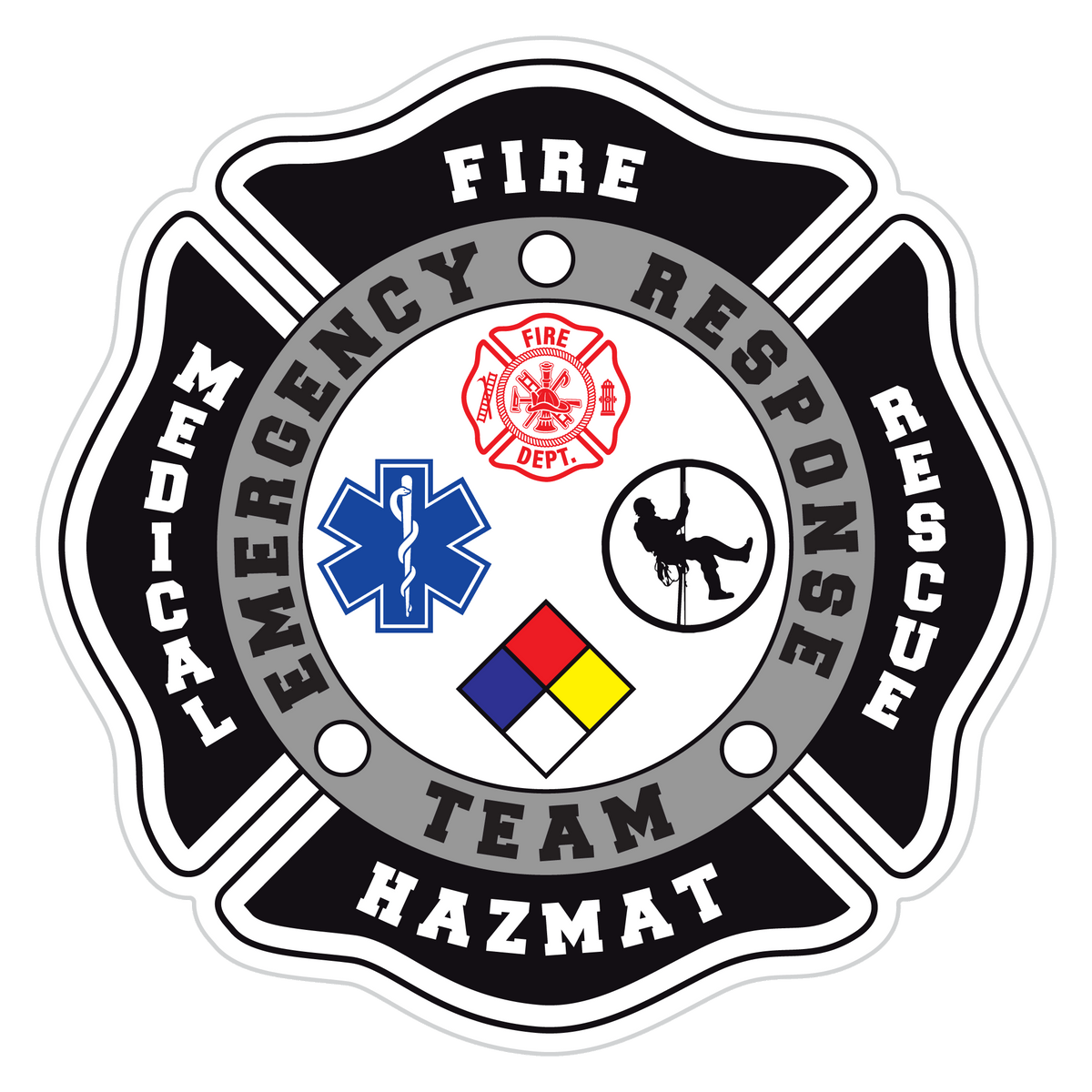 Custom Materion ERT Maltese Cross Reflective Decal – Fire Safety Decals