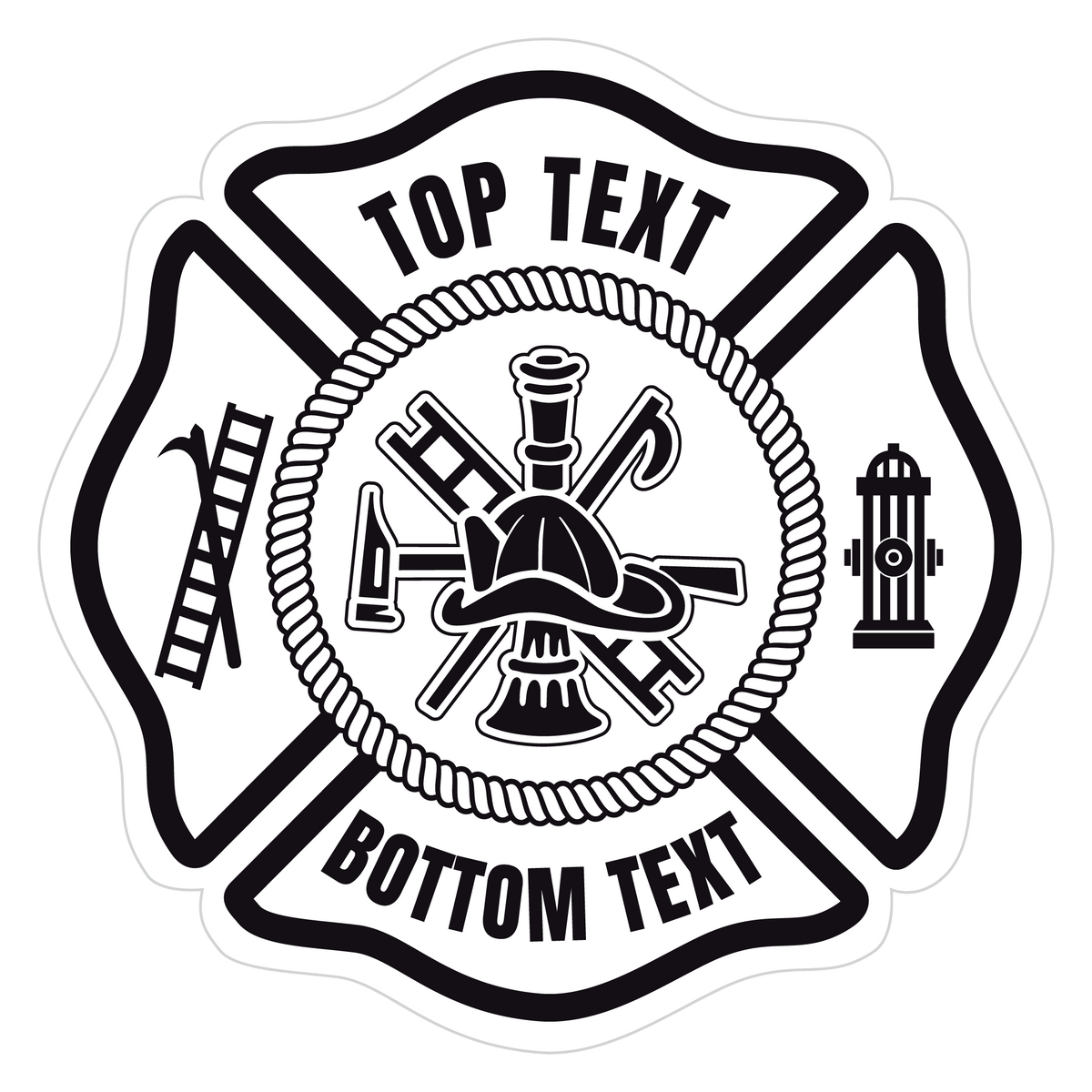 Personalized Standard Maltese Cross Reflective Decals – Fire Safety Decals