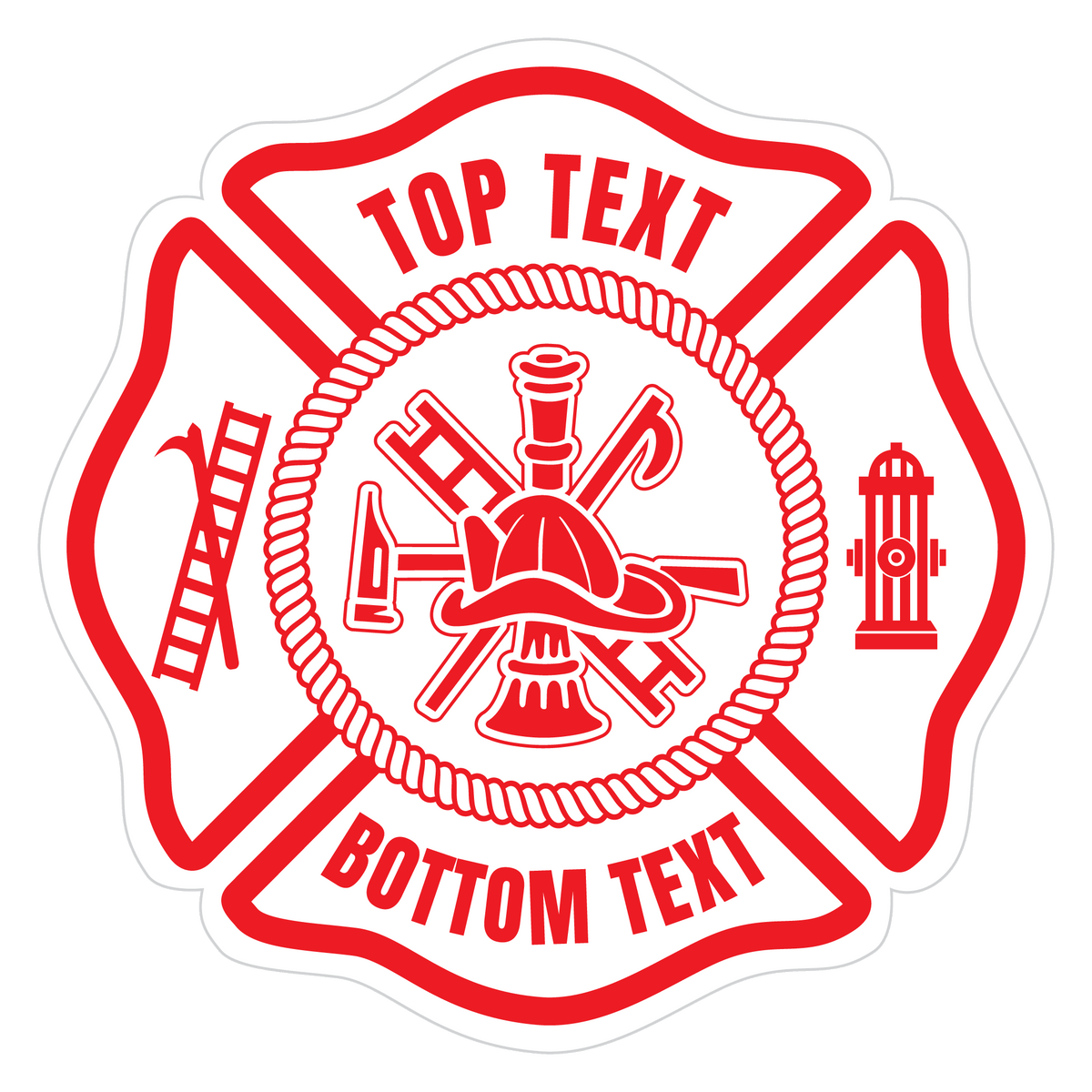 Personalized Standard Maltese Cross Reflective Decals – Fire Safety Decals