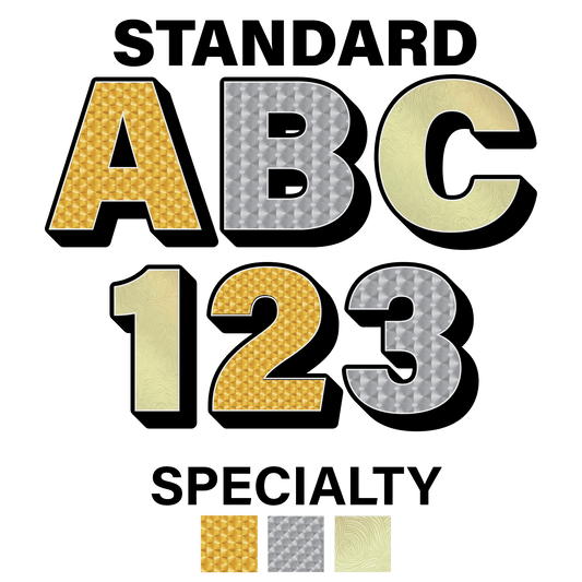Reflective Letters and Numbers