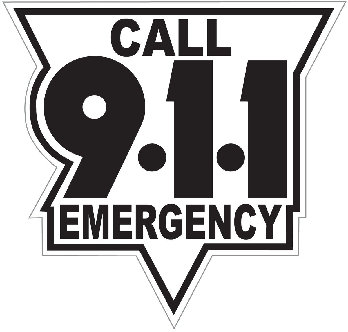 Call 911 Standard White Reflective Vinyl Decal – Fire Safety Decals