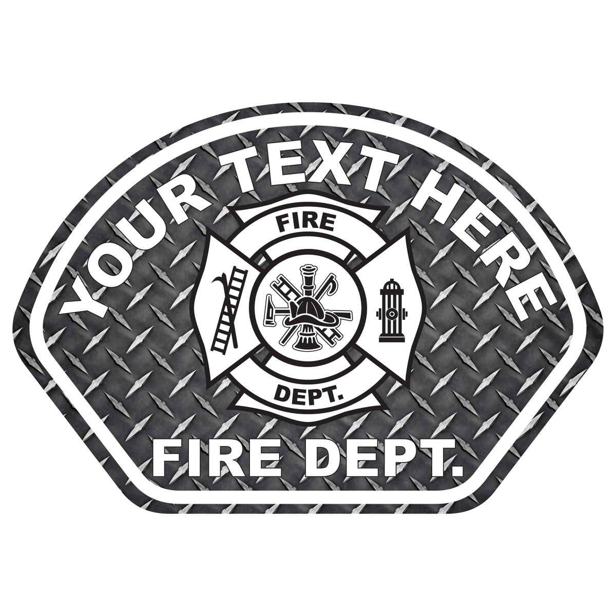 Diamond Plate Helmet Front Reflective Decals – Fire Safety Decals