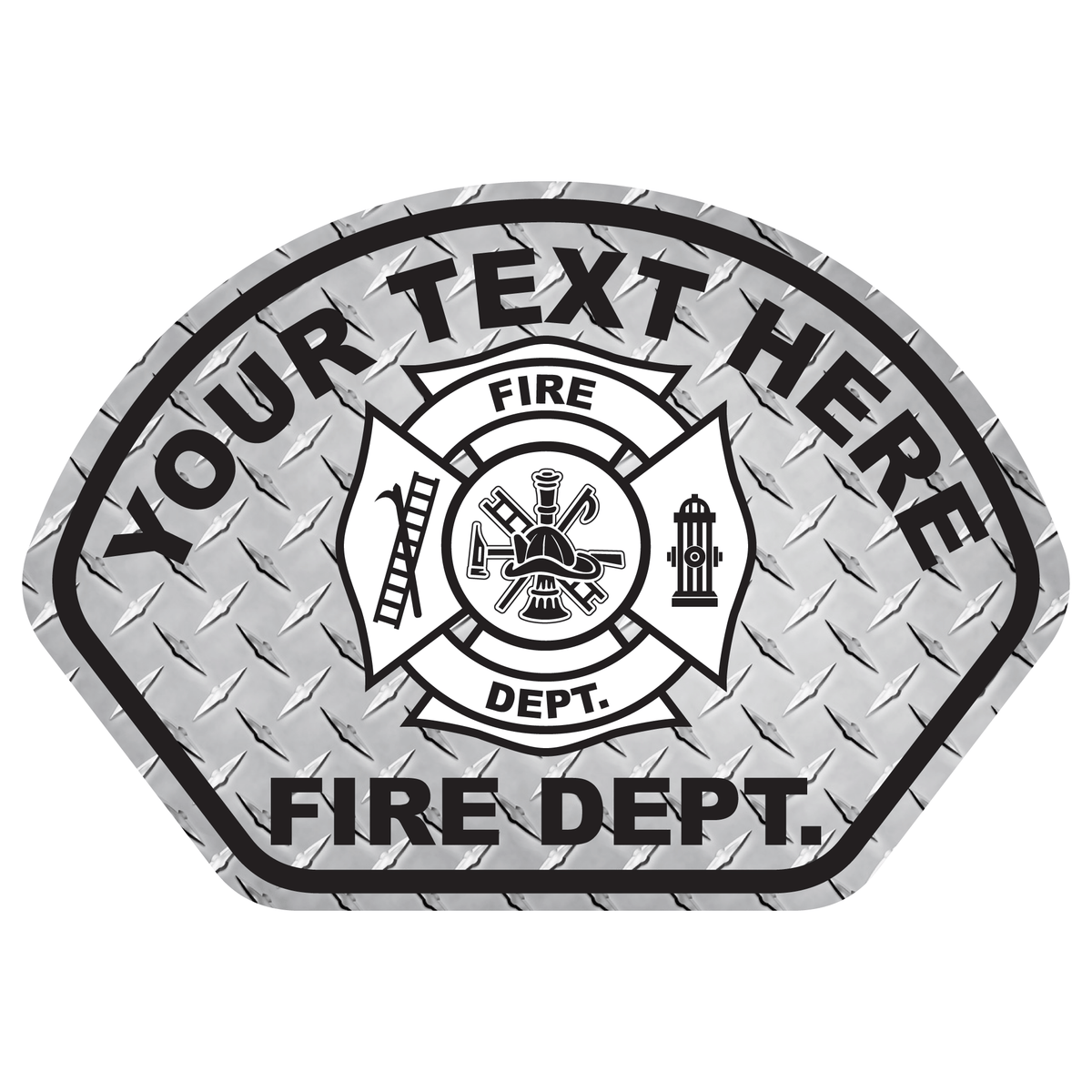 Diamond Plate Helmet Front Reflective Decals – Fire Safety Decals