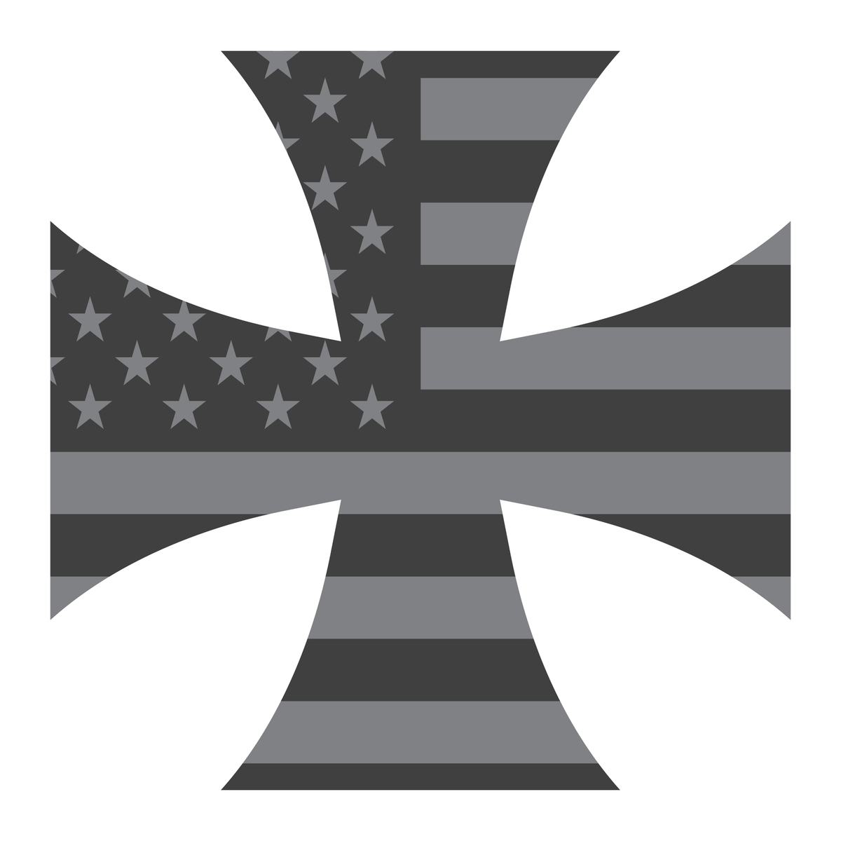American Flag Iron Cross Decals – Fire Safety Decals
