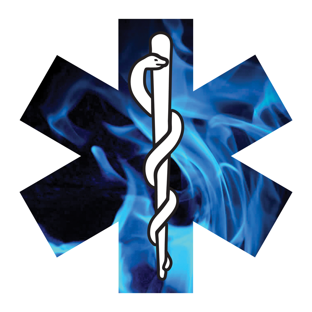 Fire & Flames Star Of Life Reflective Decals – Fire Safety Decals