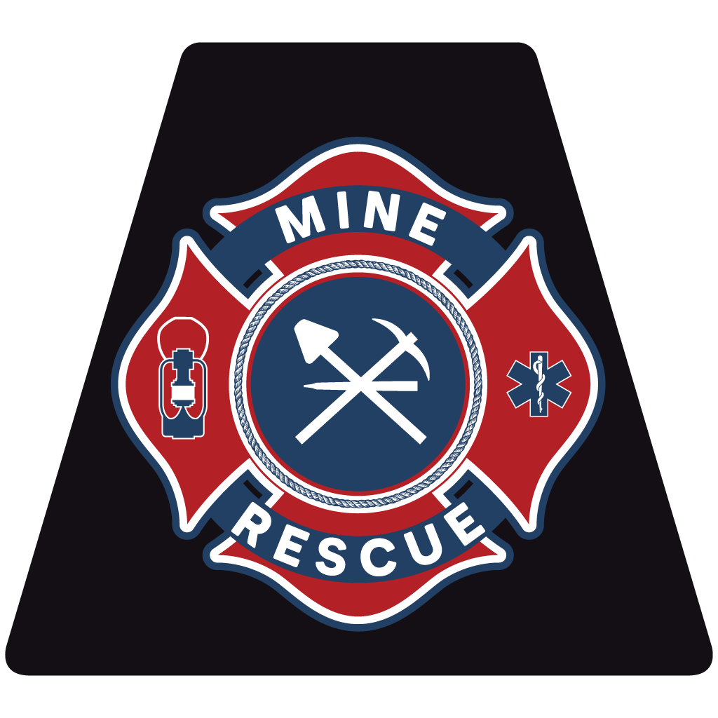 Mine Rescue Reflective Helmet Tetrahedron – Fire Safety Decals